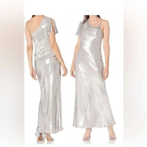 Dresses | Bcbg Maxazria Folmar Maxi Silver Dress | Poshmark